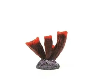 Natureform Coral Vase Sponge Red Niphates sp. 14x7x10.5cm
